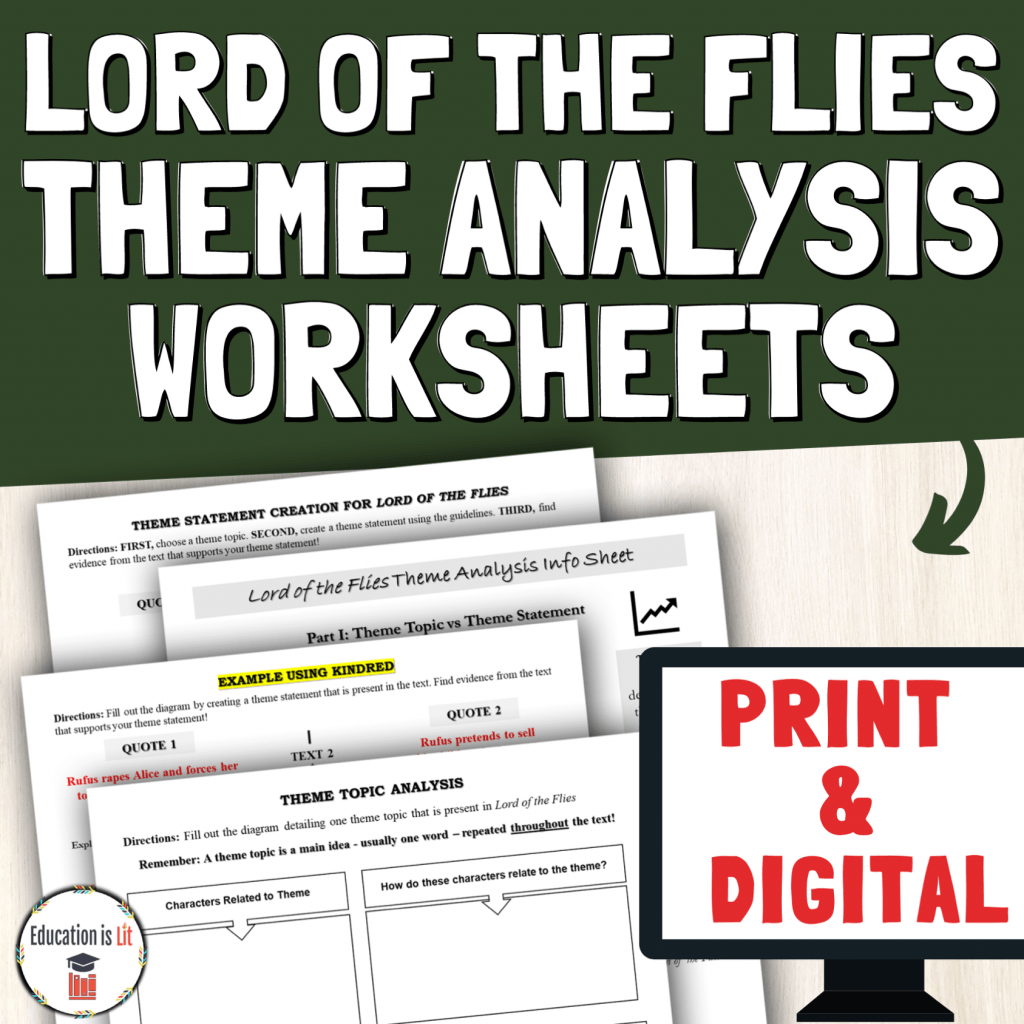 Lord of the Flies Theme Analysis Worksheets – Education is Lit