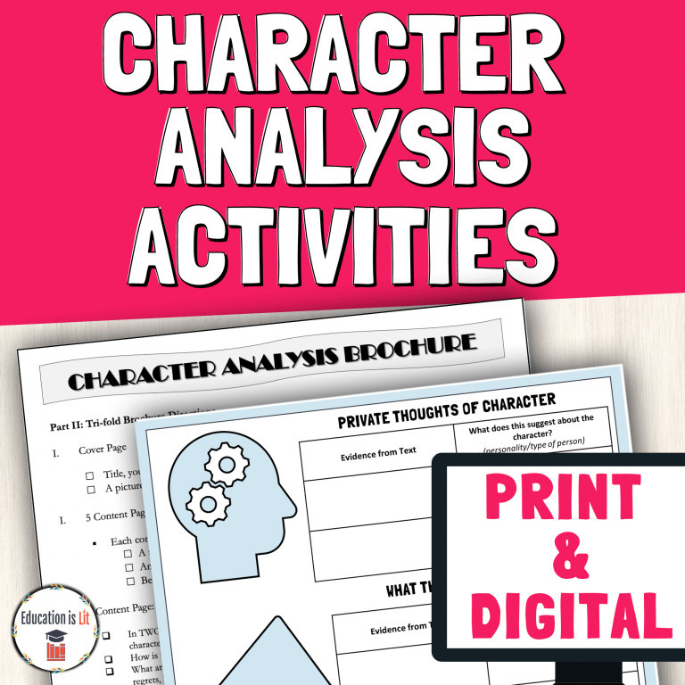 Character Development Worksheets for Any Text – Education is Lit